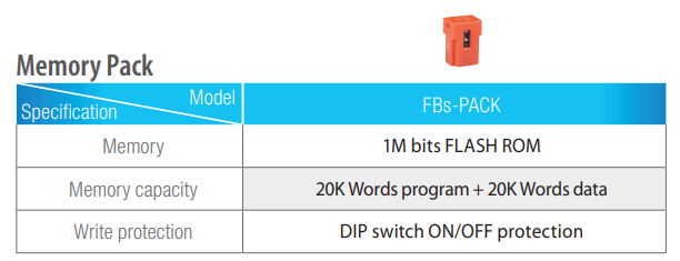 Memory Pack_Peripheral and Accessory_FBs Series_PLC_Products | FATEK AUTOMATION CORP.